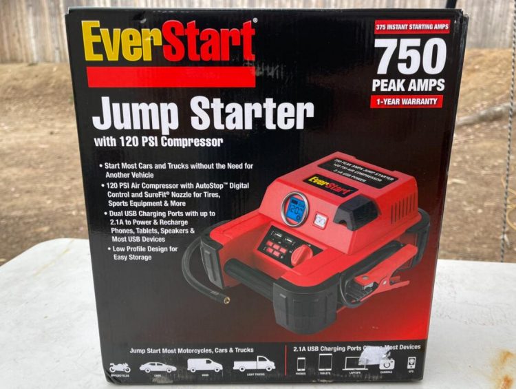 Everstart 750 Amp Jump Starter With Air Compressor Review - Everstart Jump Starter